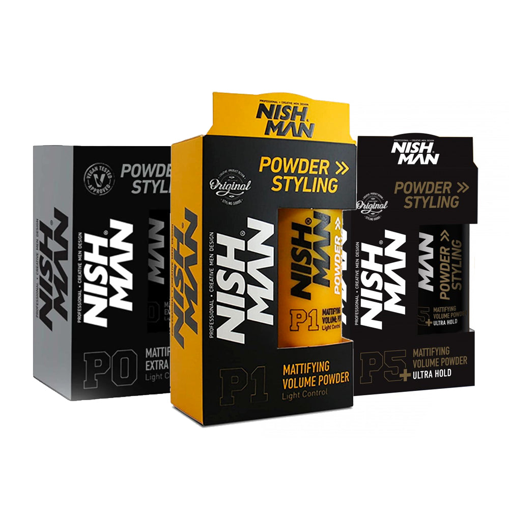 Nish Man Mattifying Hair Volumising Powder (Assorted) 20g Trio Pack